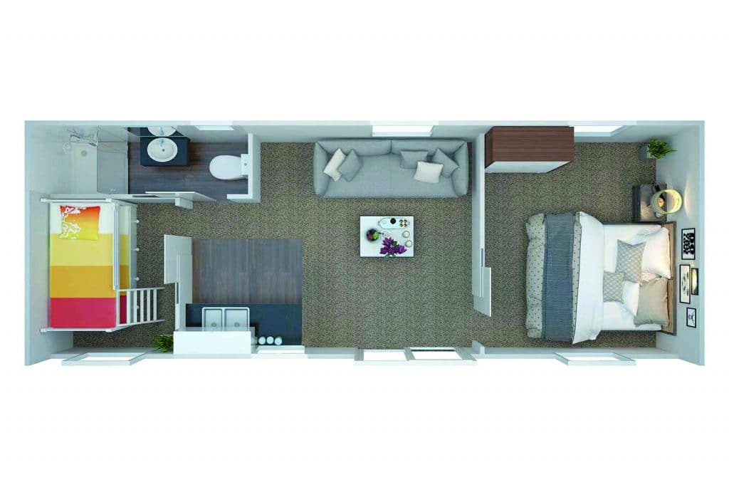 2 bedroom portable cabins for rent | 10m x 3.6m | Unit2Rent